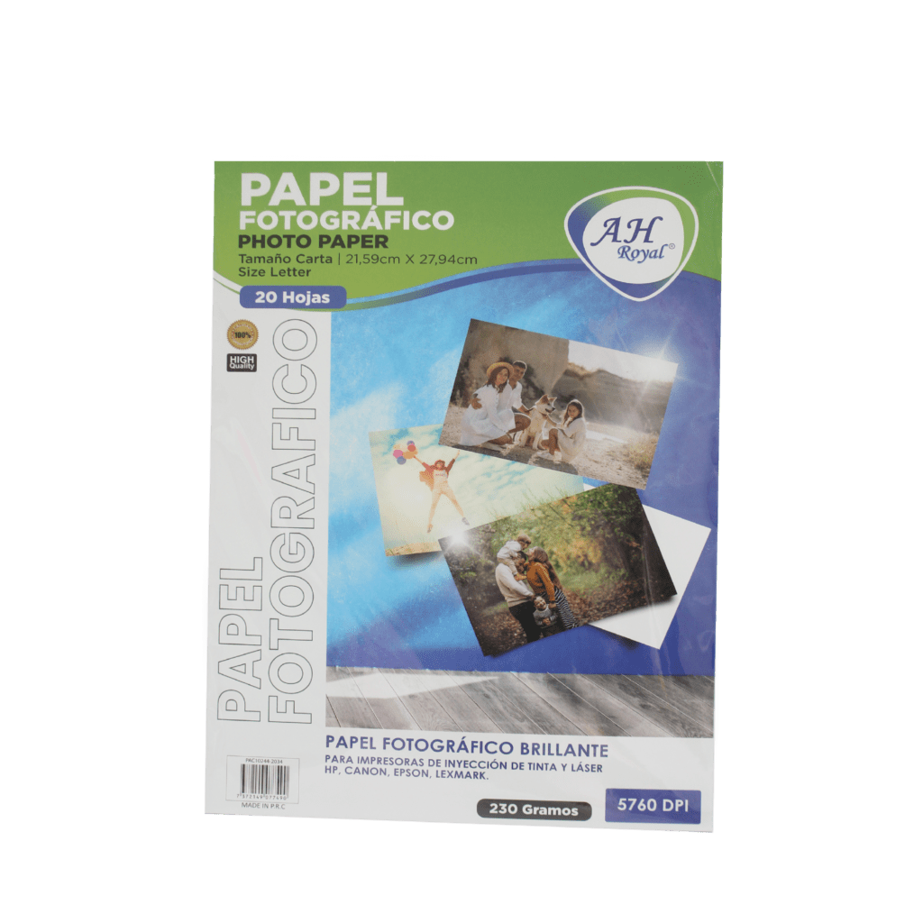 Papel fotografico AH royal tamaño carta de 230 g/m. - Ah royal